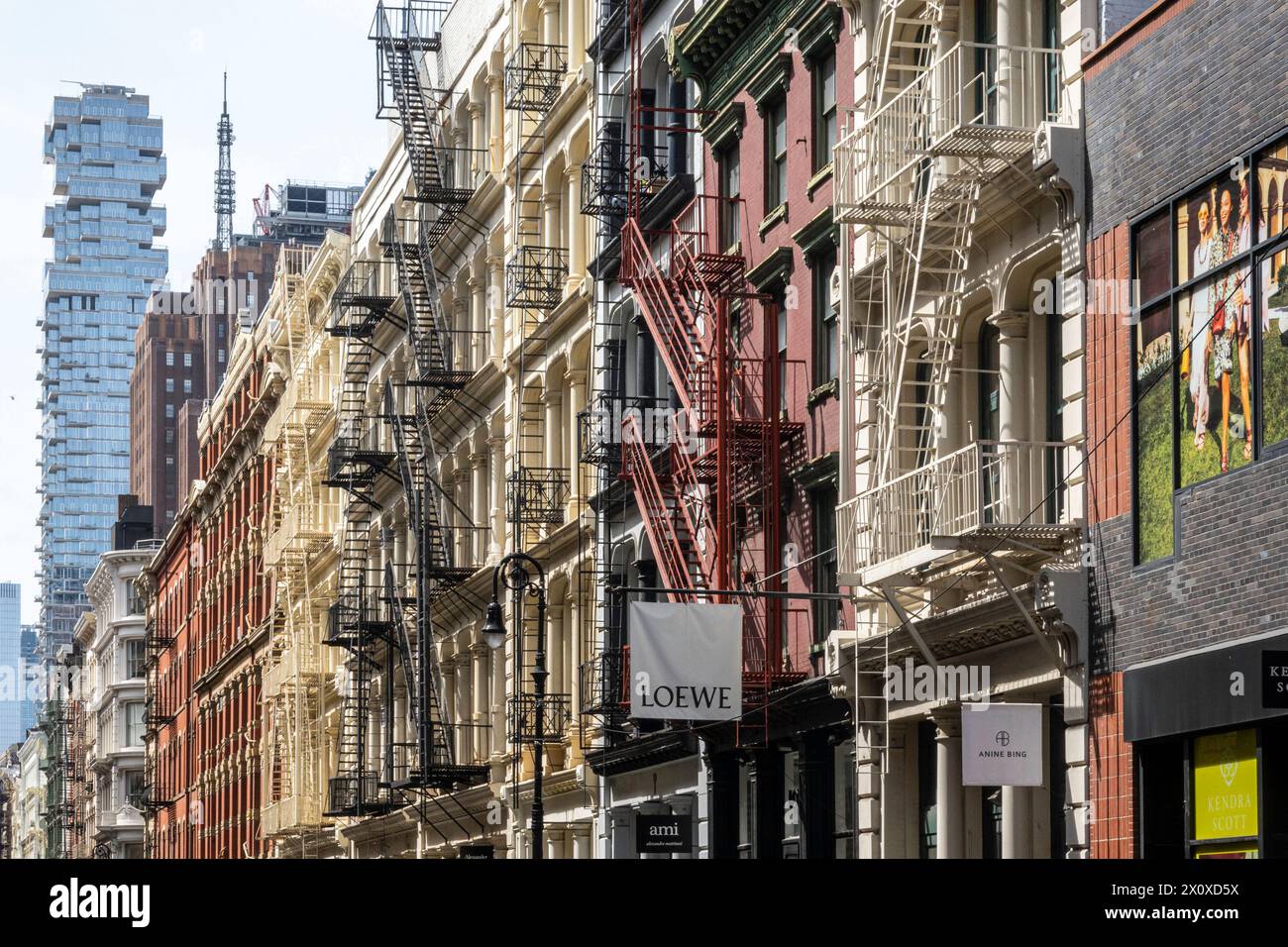 Building Facades on Greene Street, SoHo Cast Iron Historic District ...