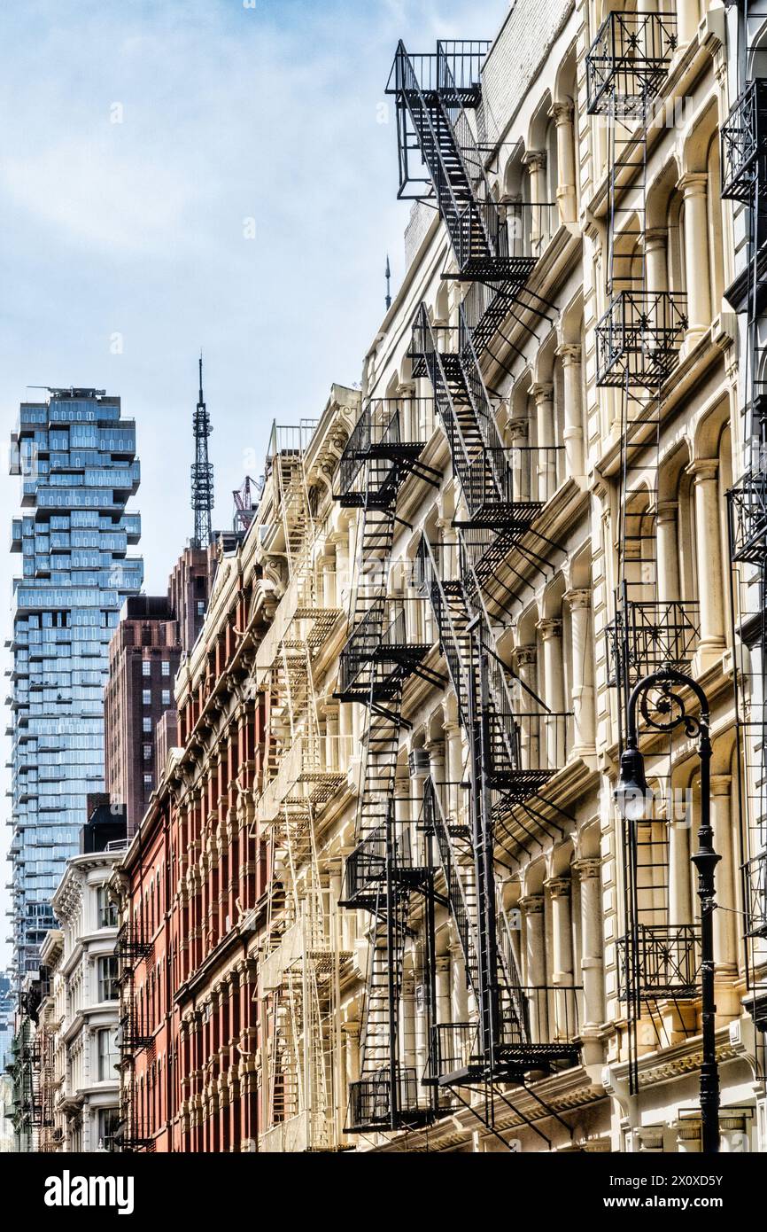 Building Facades on Greene Street, SoHo Cast Iron Historic District ...