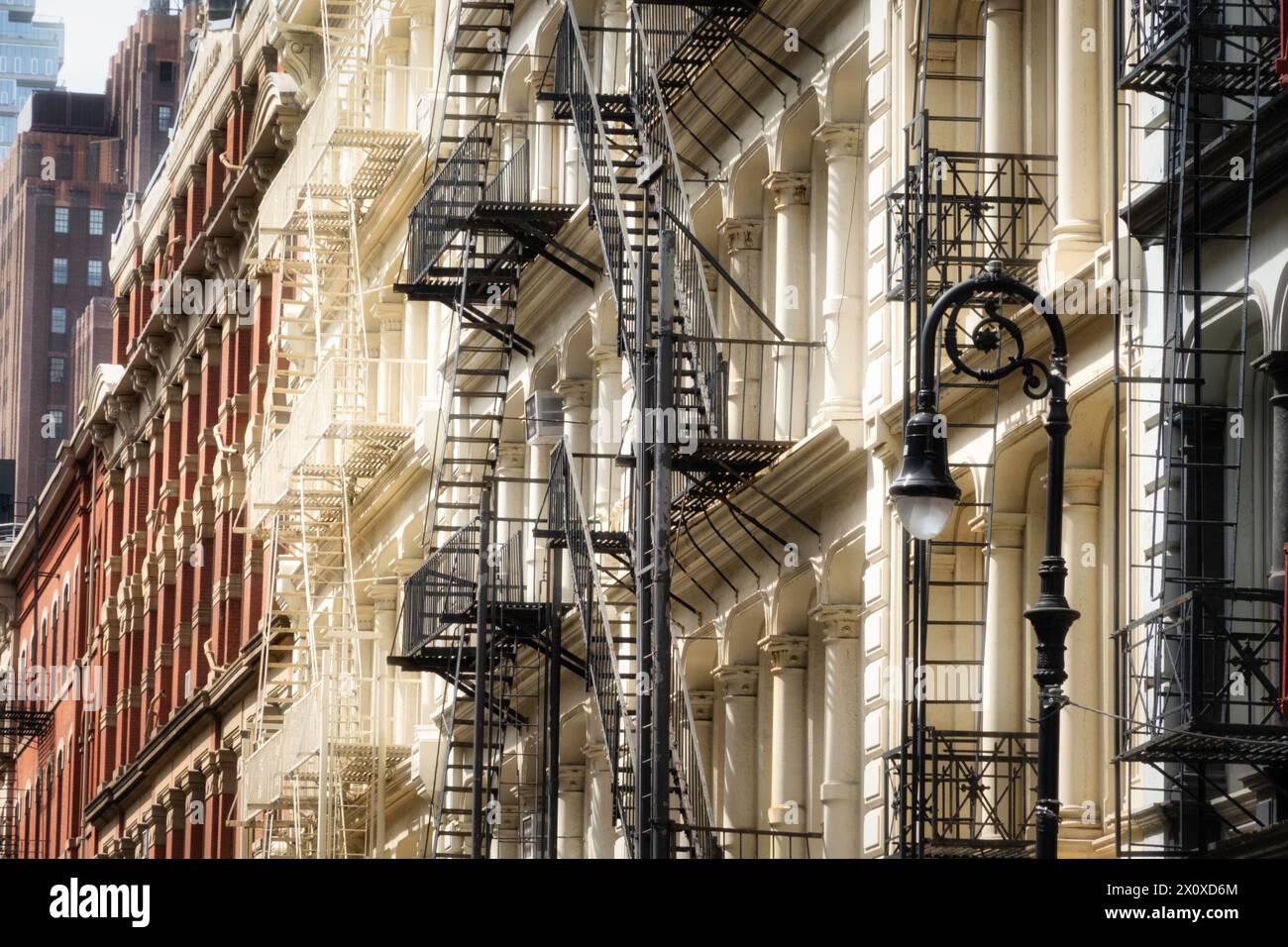 Building Facades on Greene Street, SoHo Cast Iron Historic District ...