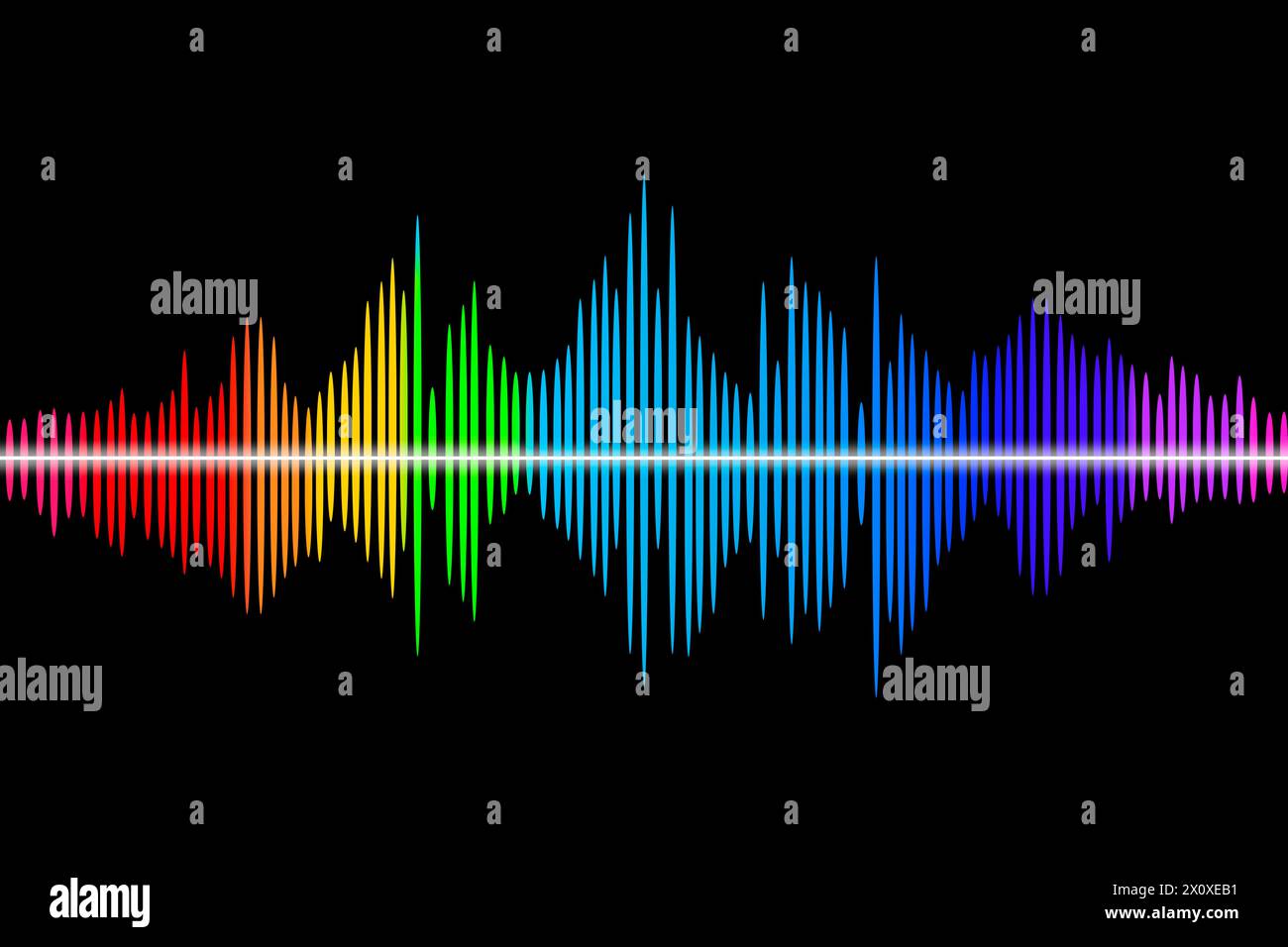 Conceptual image of sound wave, acoustics and sound vibrations ...