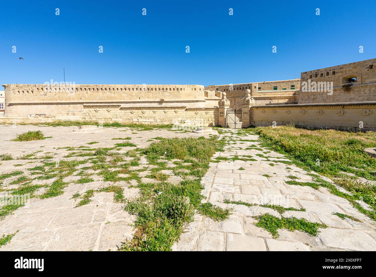 Valletta, Malta, April 03, 2024. view of the perimeter walls of the St ...