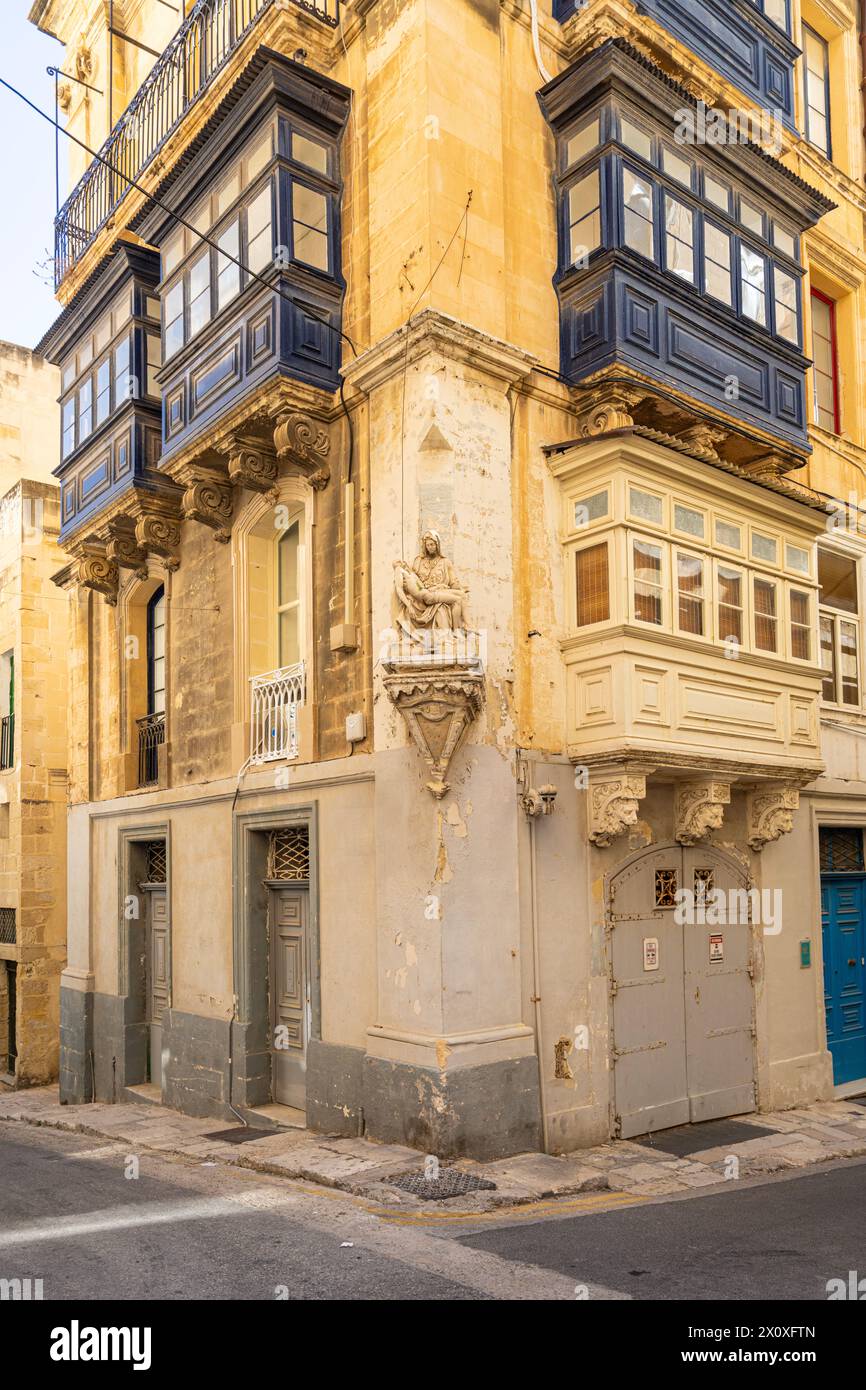 Valletta, Malta, April 03, 2024. the typical religious statues at the ...