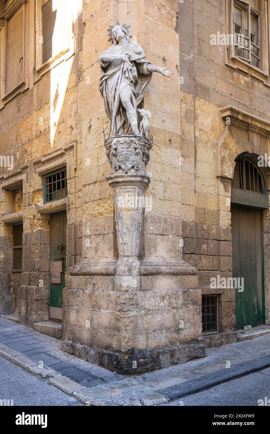 Valletta, Malta, April 03, 2024. the typical religious statues at the ...