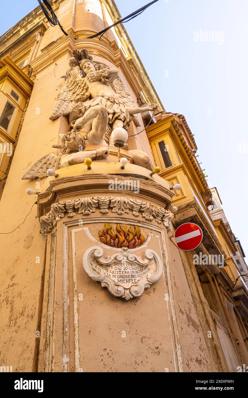 Valletta, Malta, April 03, 2024. the typical religious statues at the ...