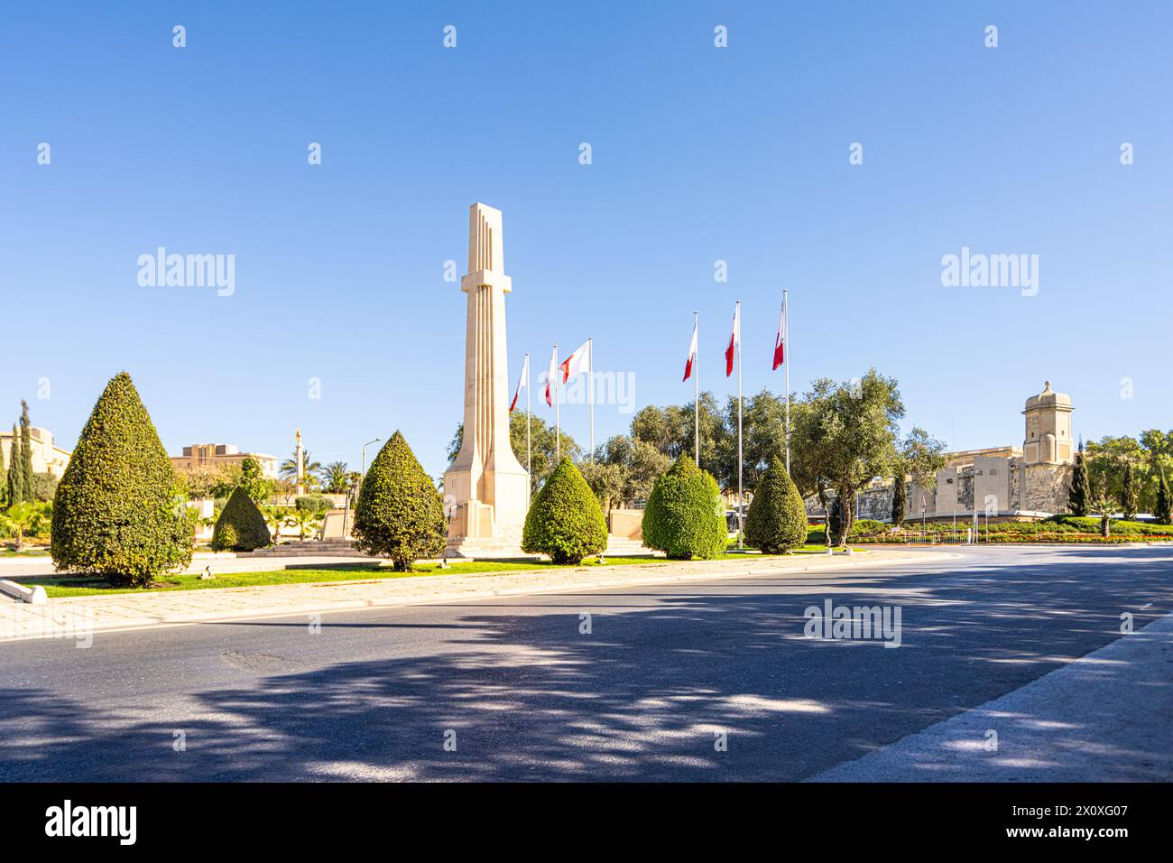 Valletta, Malta, April 03, 2024. panoramic view of the War Memorial in ...