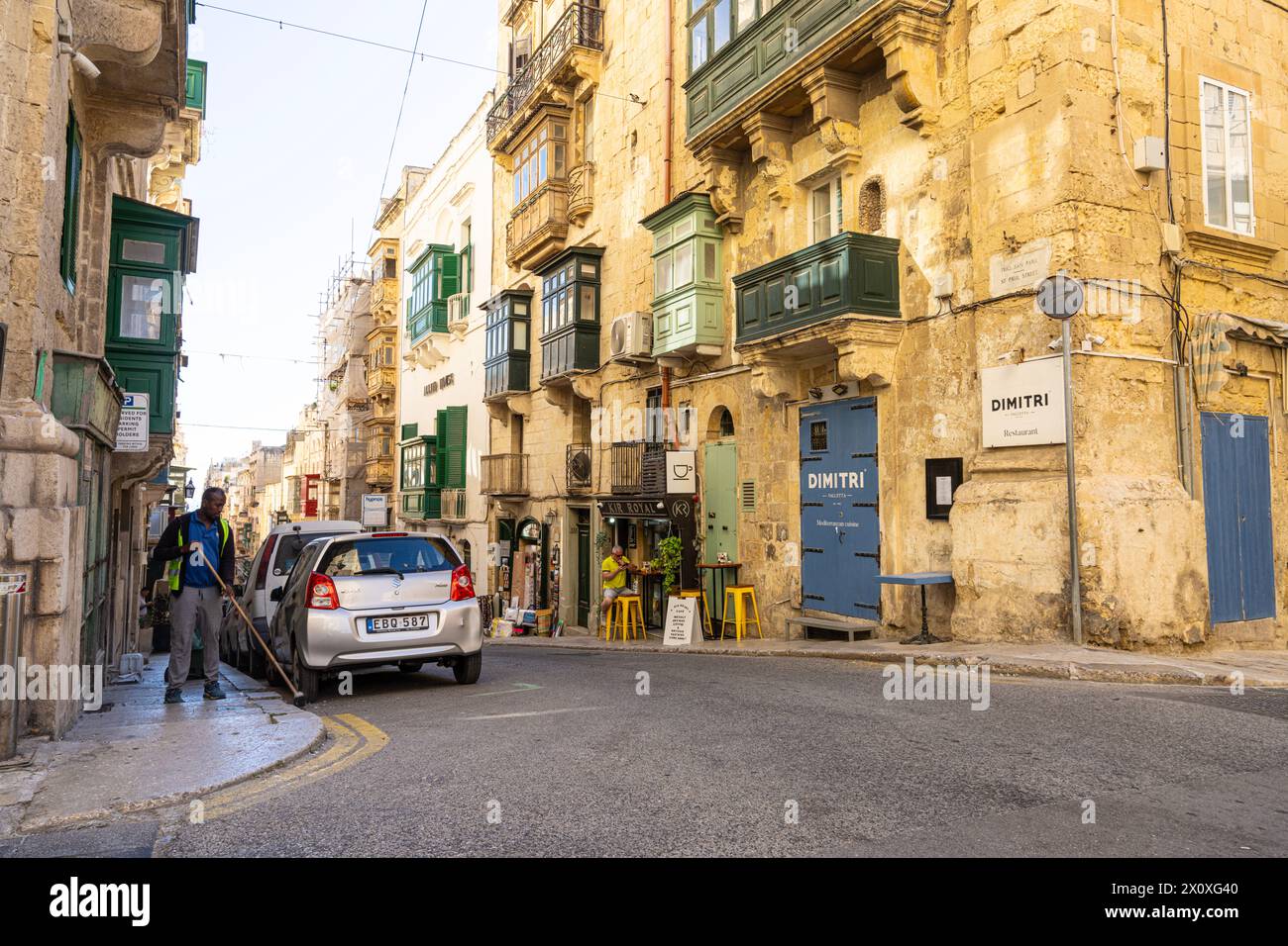 Valletta, Malta, April 03, 2024. view of life among the typical alleys ...