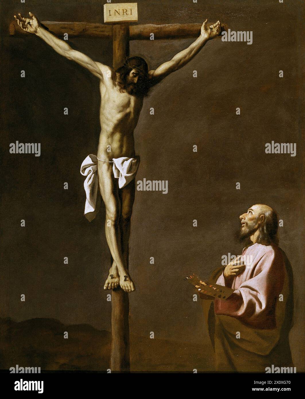 Saint Luke Painting the Crucifixion is an oil on canvas painting by Francisco de Zurbarán ...