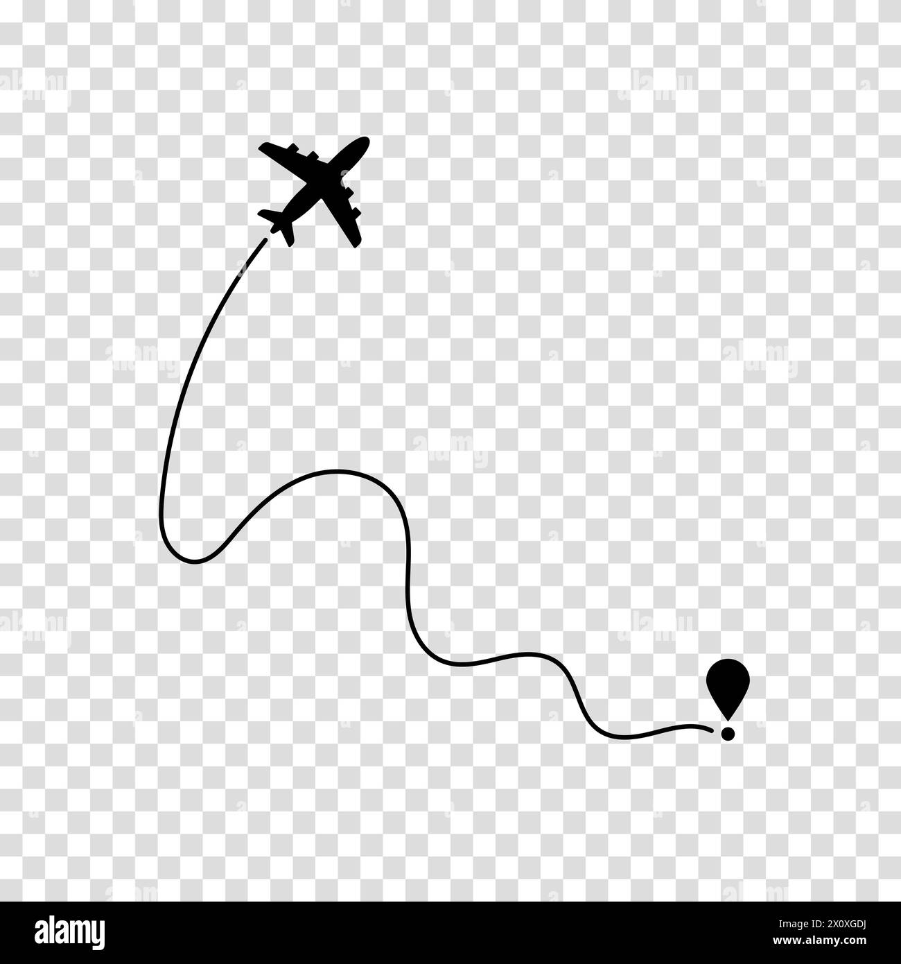 Airplane route plane path. Travel concept. Aircraft tracking. Vector ...