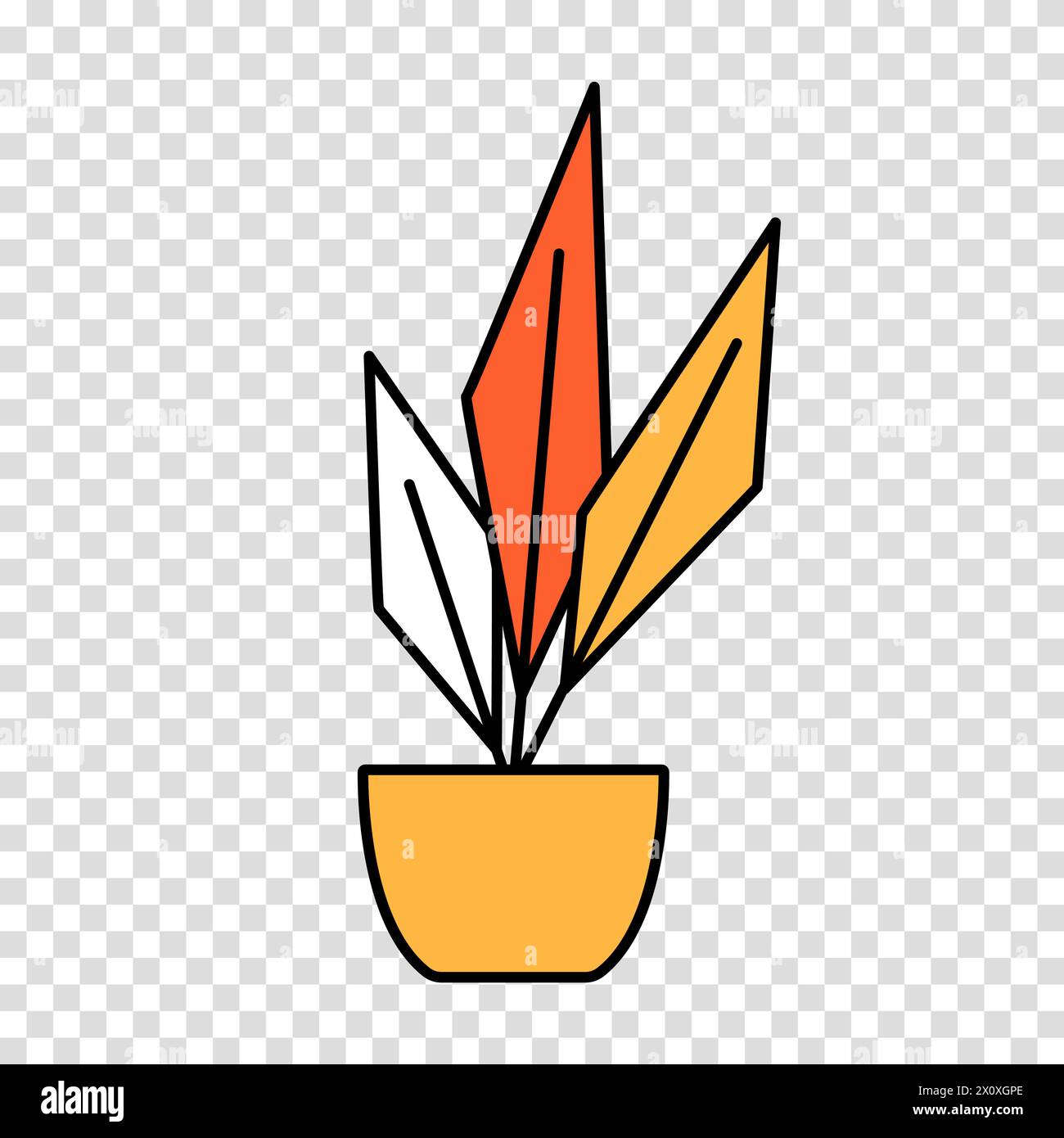 Flower in a pot in cartoon style. House plant in flat style. Vector ...