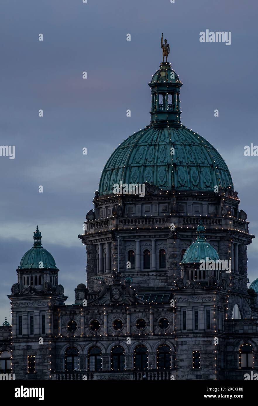 The British Columbia Parliament Buildings in Victoria, seen illuminated ...