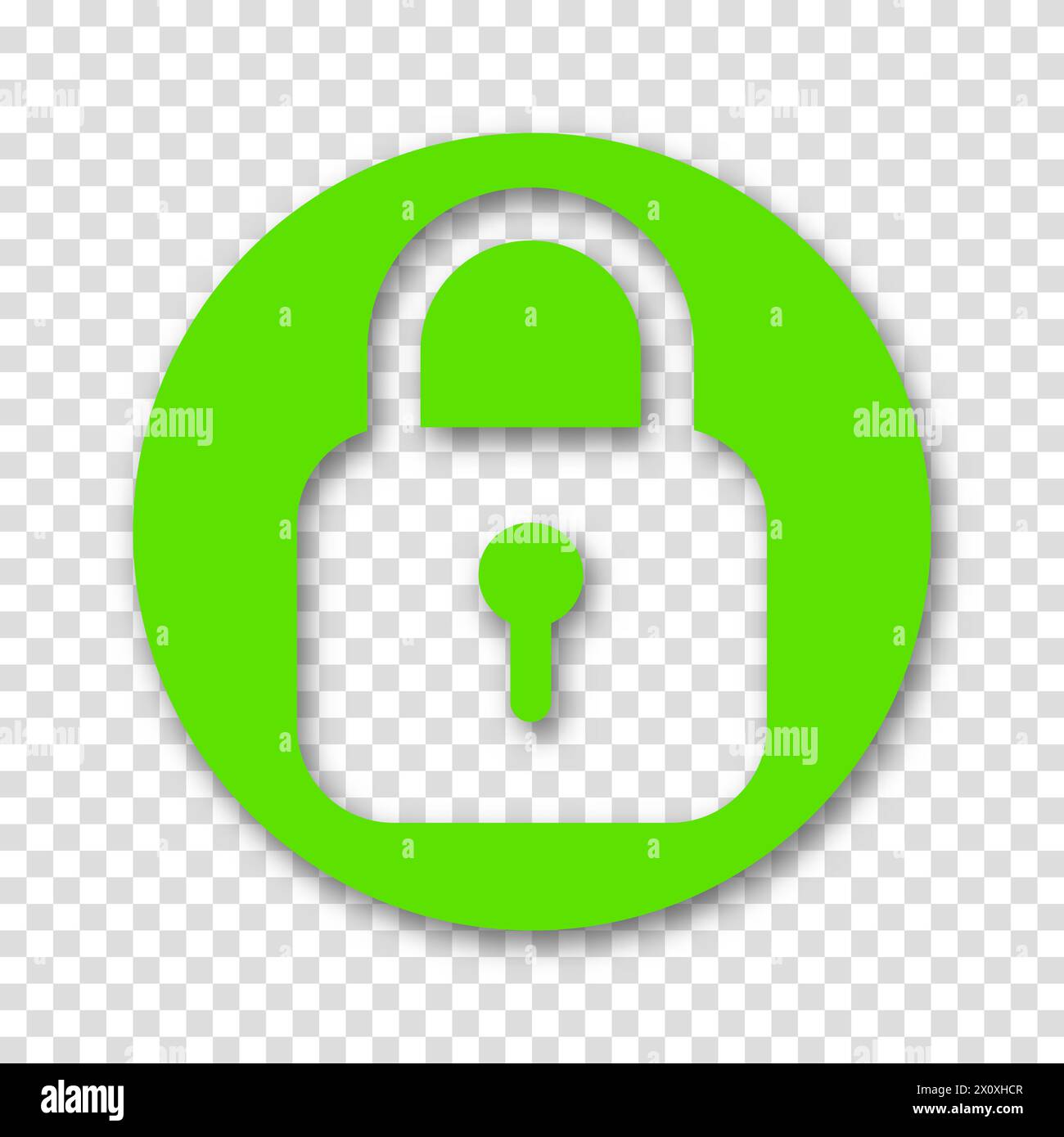 Green lock padlock sign icon. Vector clipart illustration on a ...
