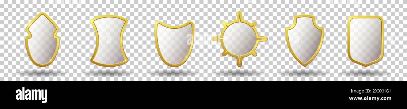 Glass and glossy sign trophy medal collection. Vector illustration. Set ...