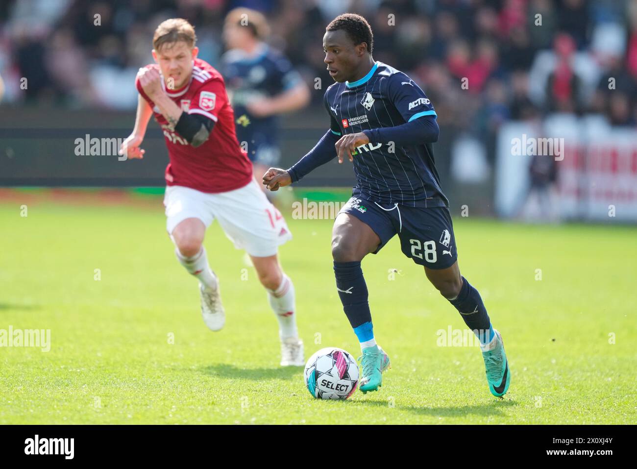 Superliga match between Vejle Boldklub and Randers FC at Vejle Stadium ...