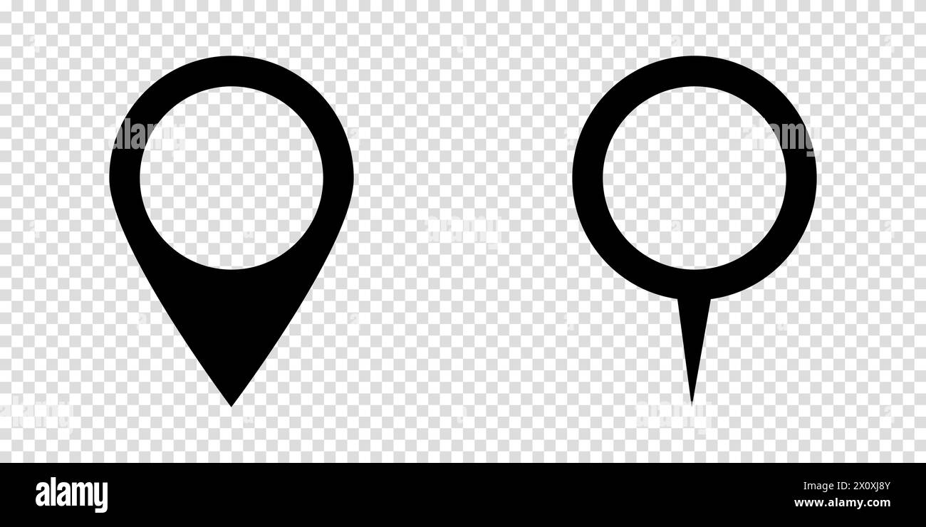Pins for map two sign icon on a transparent background Stock Vector ...