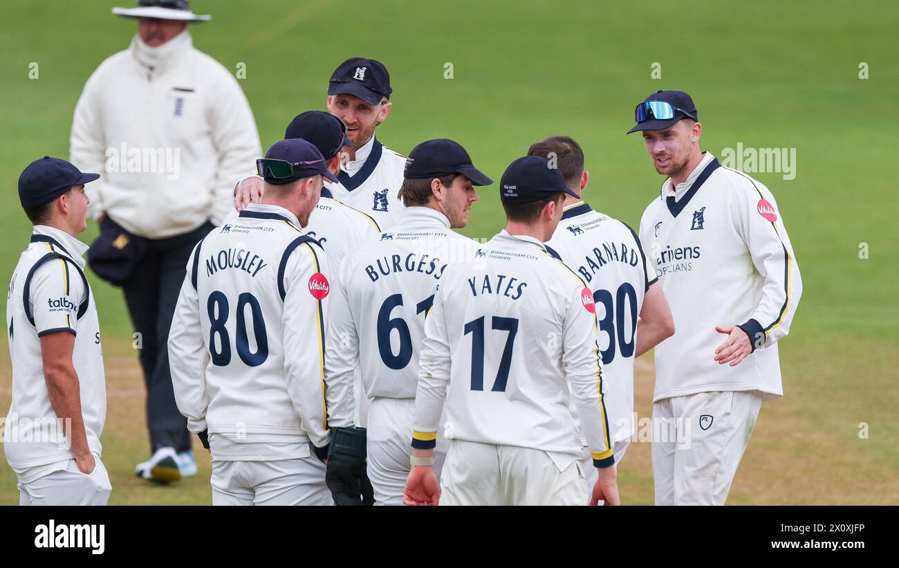 Birmingham, UK. 14th Apr, 2024. Warwickshire's #30, Ed Barnard ...