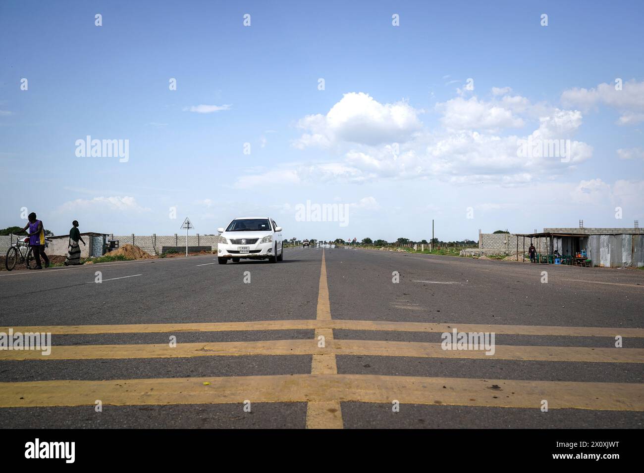 Juba, South Sudan. 11th Apr, 2024. Vehicles run on the road of Juba ...