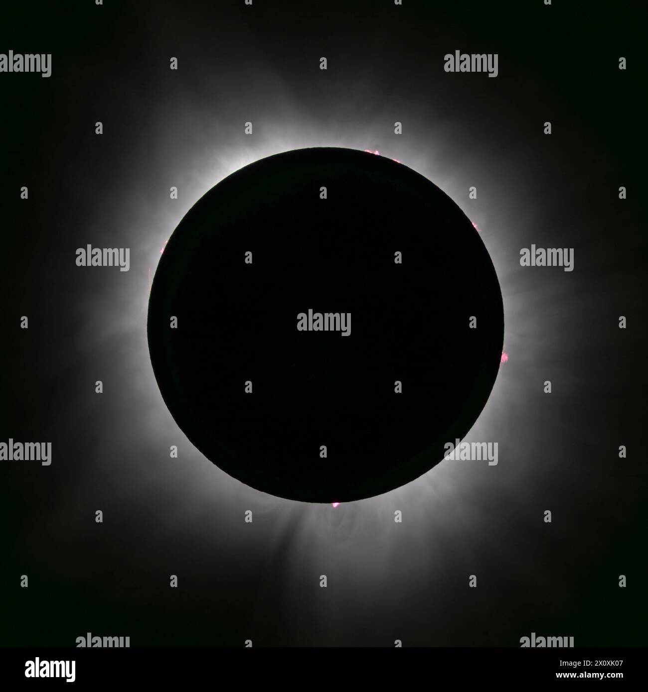 Totality during the solar eclipse on April 8, 2024, with solar ...
