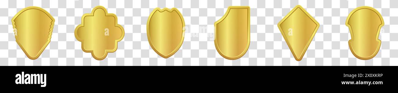 Glass and glossy sign trophy medal collection. Vector illustration. Set ...