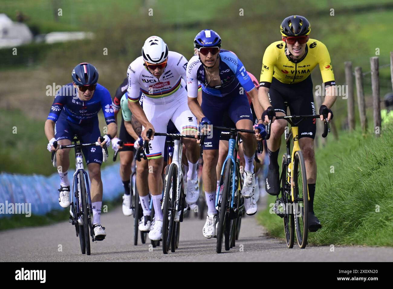 Dutch Mathieu van der Poel of Alpecin-Deceuninck, Belgian Dylan Teuns ...