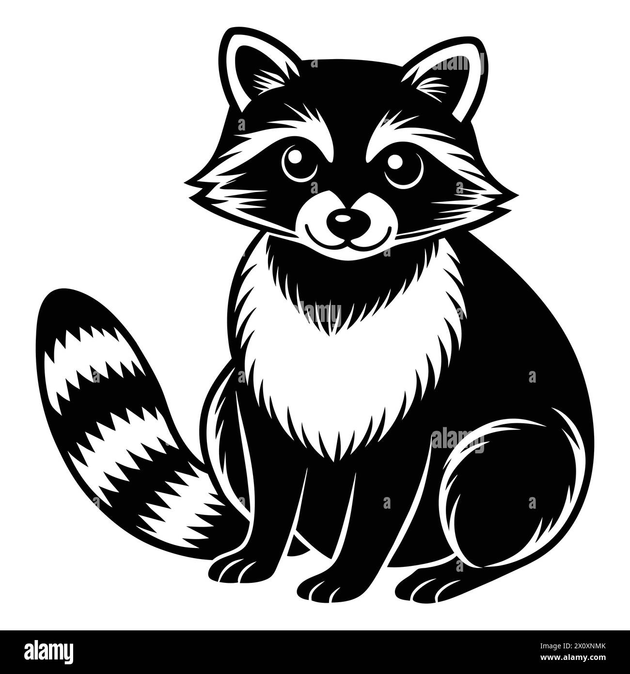 Raccoon sit Icon Illustrations & Vectors-"Cute Raccoon Sitting ...