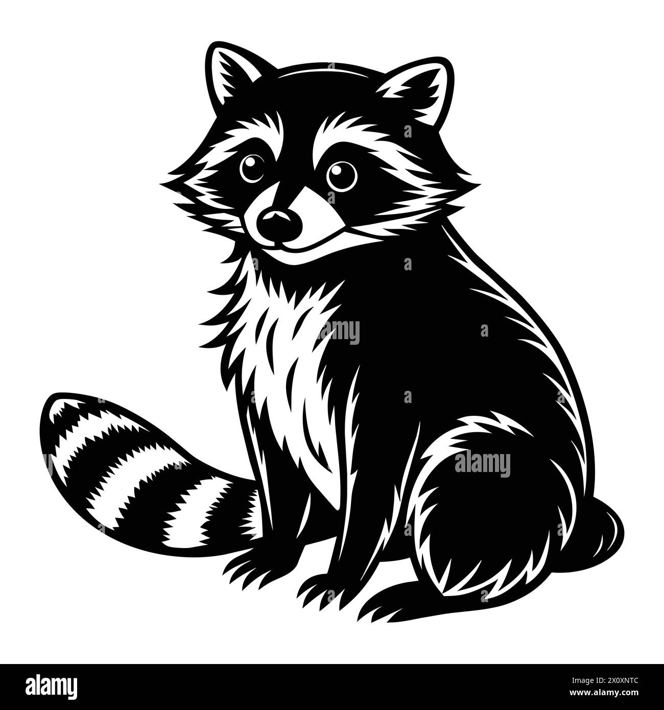 Raccoon sit Icon Illustrations & Vectors-"Cute Raccoon Sitting ...