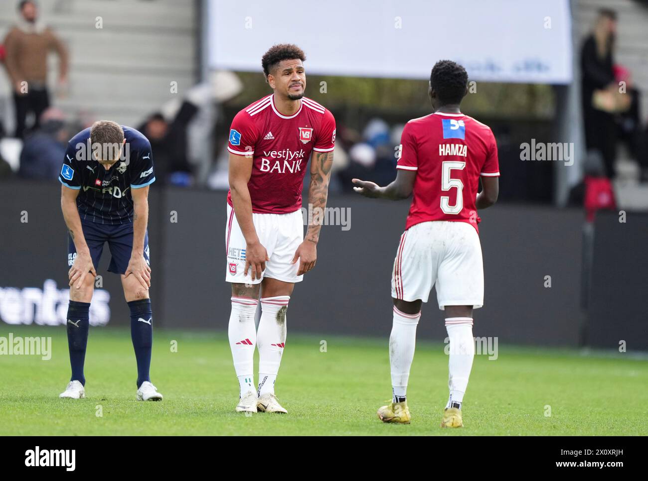 German Onugkha (VB 9) and Hamza Barry (VB 5) after the final whistle ...