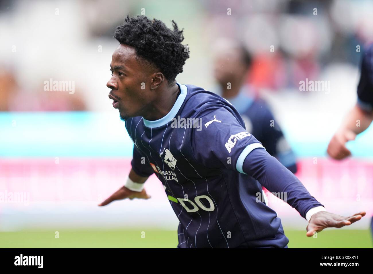 Muhammed Fuseini (Randers 77) celebrates his score during the super ...