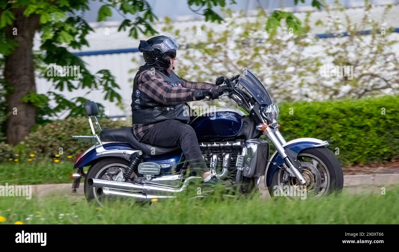 Milton Keynes,UK- Apr 14th 2024: 2007 Triumph Rocket III classic ...