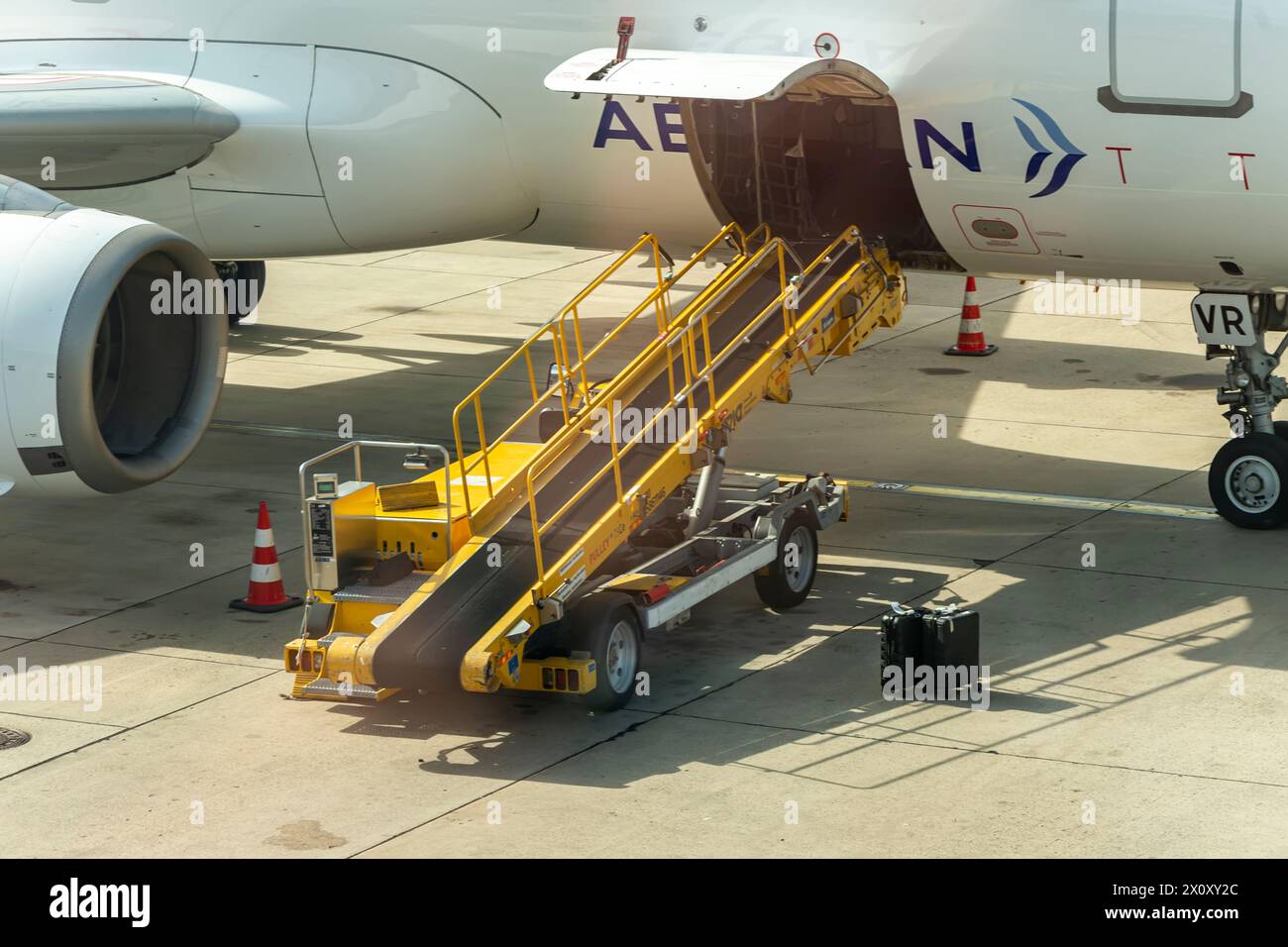 Preparing the aircraft before flight, loading and unloading baggage ...