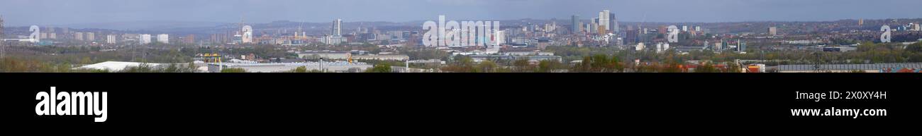 A panoramic view of Leeds City Centre Skyline taken from a distance of ...
