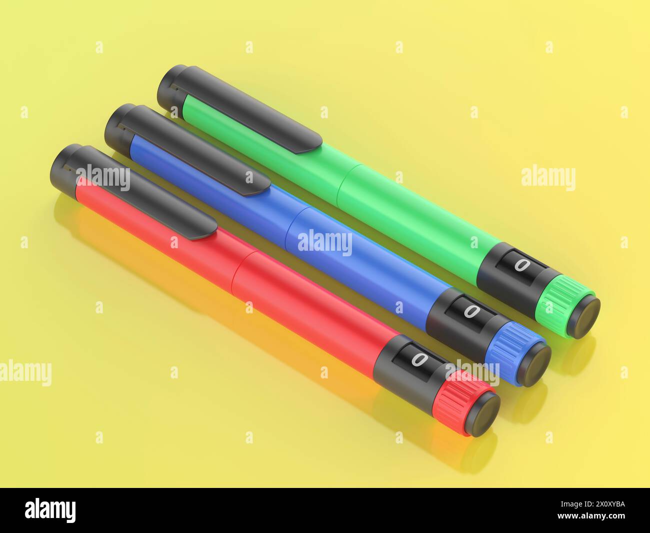 Three different insulin injector pens Stock Photo - Alamy