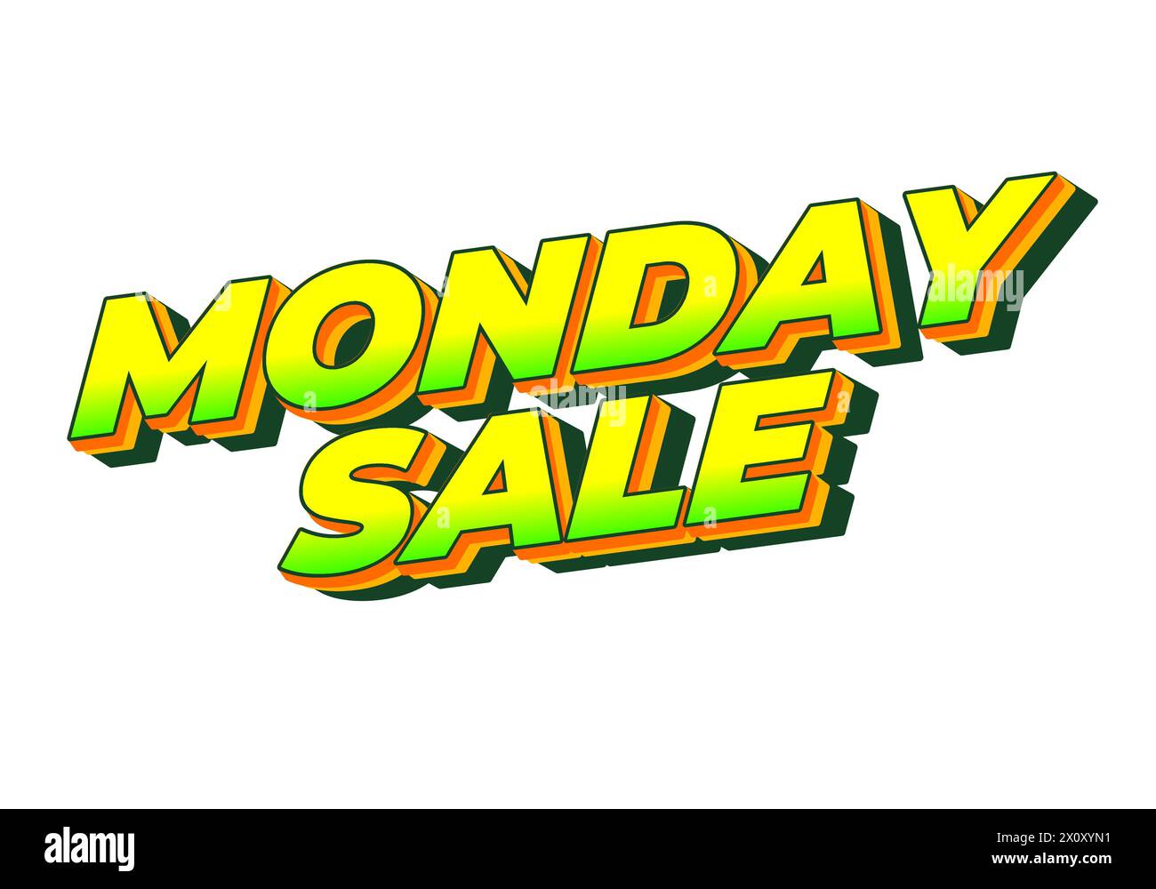 Monday sale. Text effect design in 3D style with eye catching colors ...