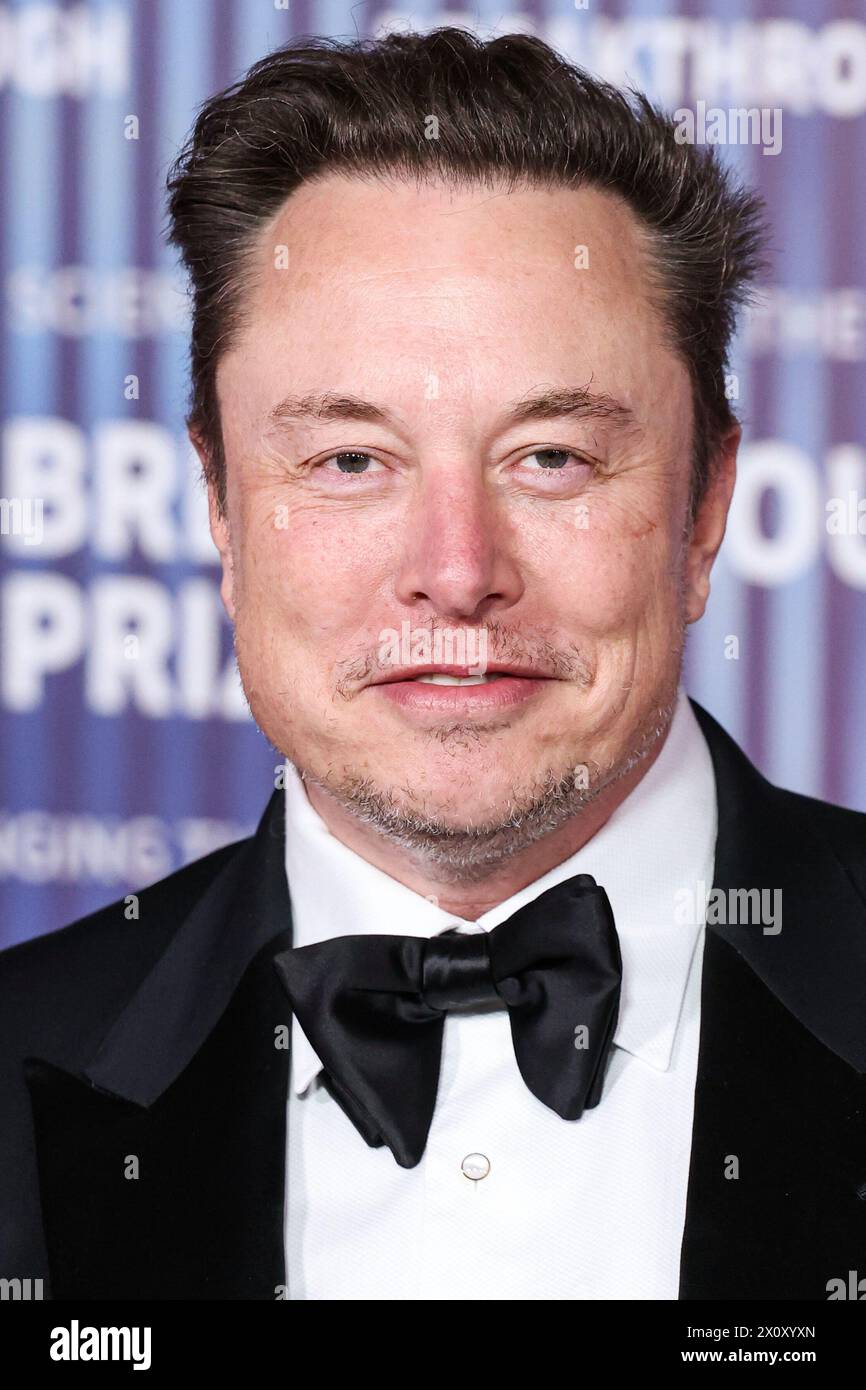 LOS ANGELES, CALIFORNIA, USA - APRIL 13: Elon Musk arrives at the 10th ...