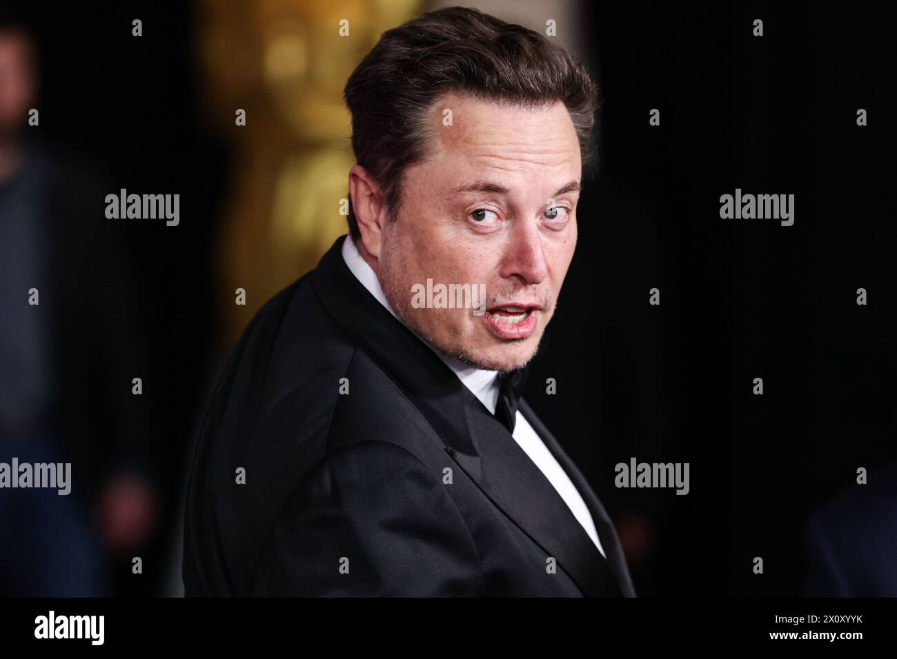 LOS ANGELES, CALIFORNIA, USA - APRIL 13: Elon Musk arrives at the 10th ...