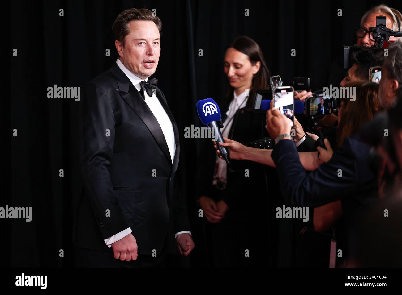 LOS ANGELES, CALIFORNIA, USA - APRIL 13: Elon Musk arrives at the 10th ...