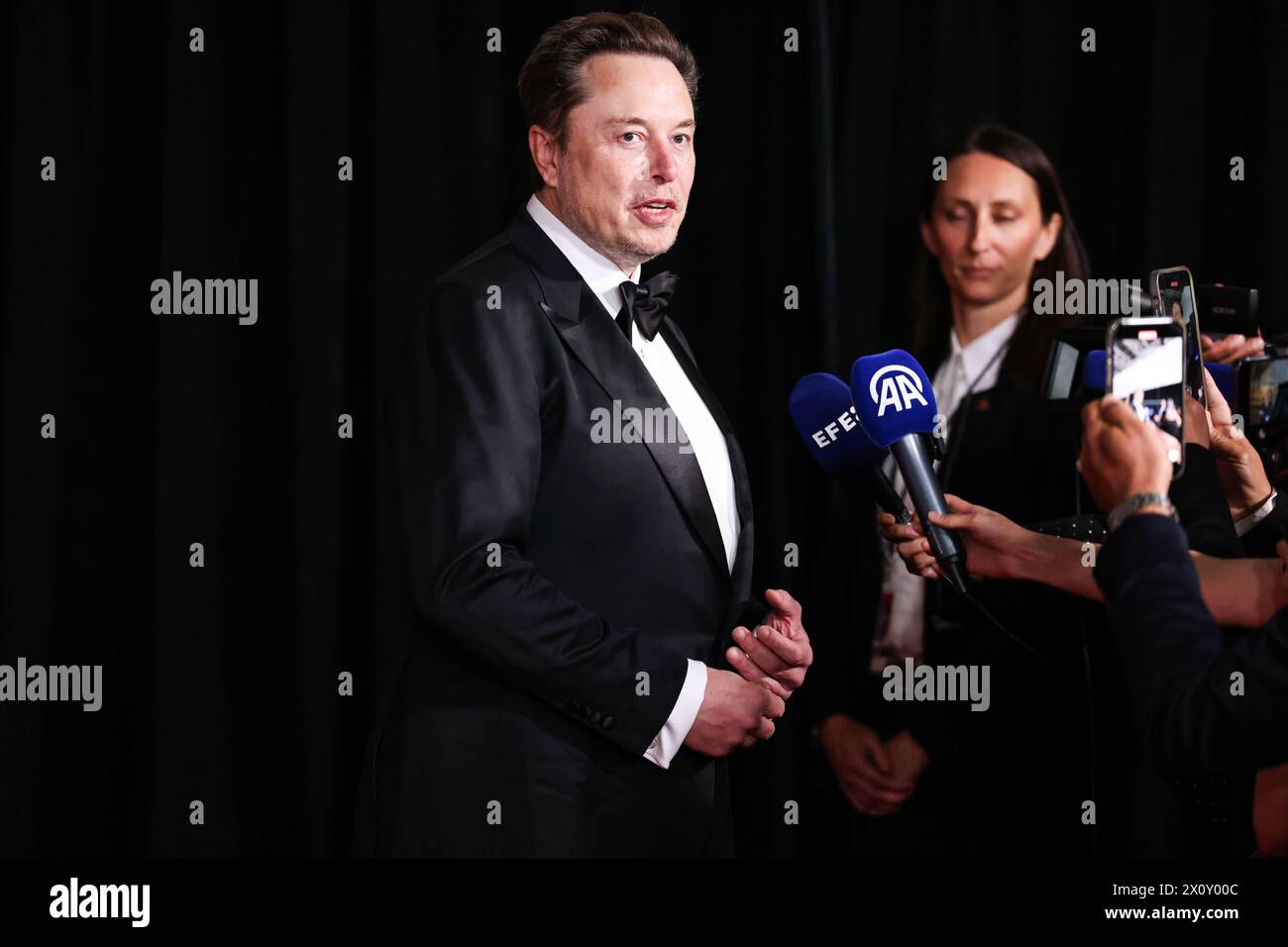 LOS ANGELES, CALIFORNIA, USA - APRIL 13: Elon Musk arrives at the 10th ...