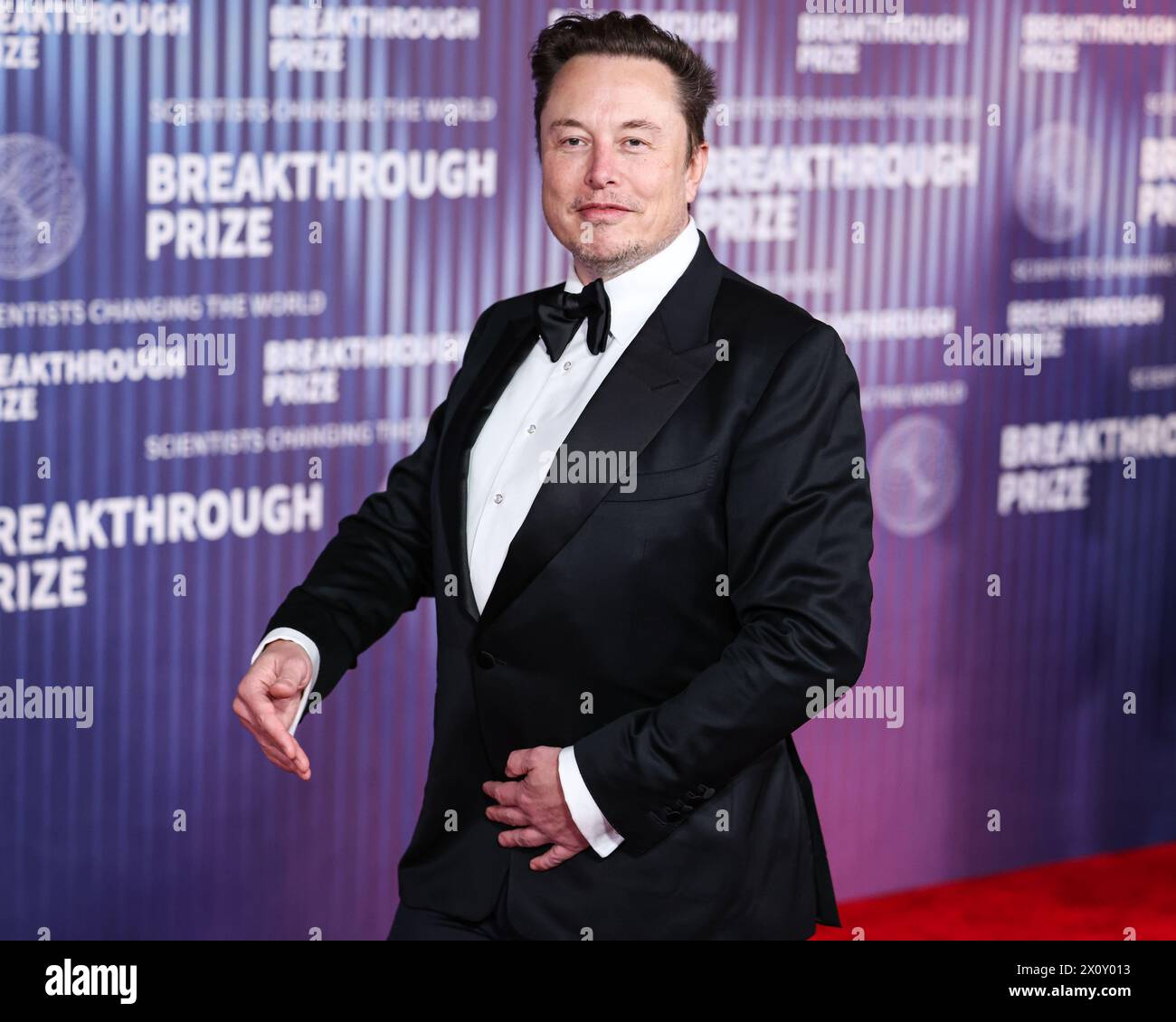 LOS ANGELES, CALIFORNIA, USA - APRIL 13: Elon Musk arrives at the 10th Annual Breakthrough Prize ...
