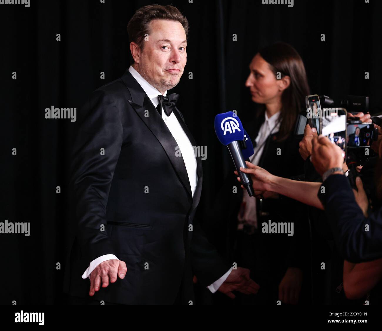 LOS ANGELES, CALIFORNIA, USA - APRIL 13: Elon Musk arrives at the 10th ...