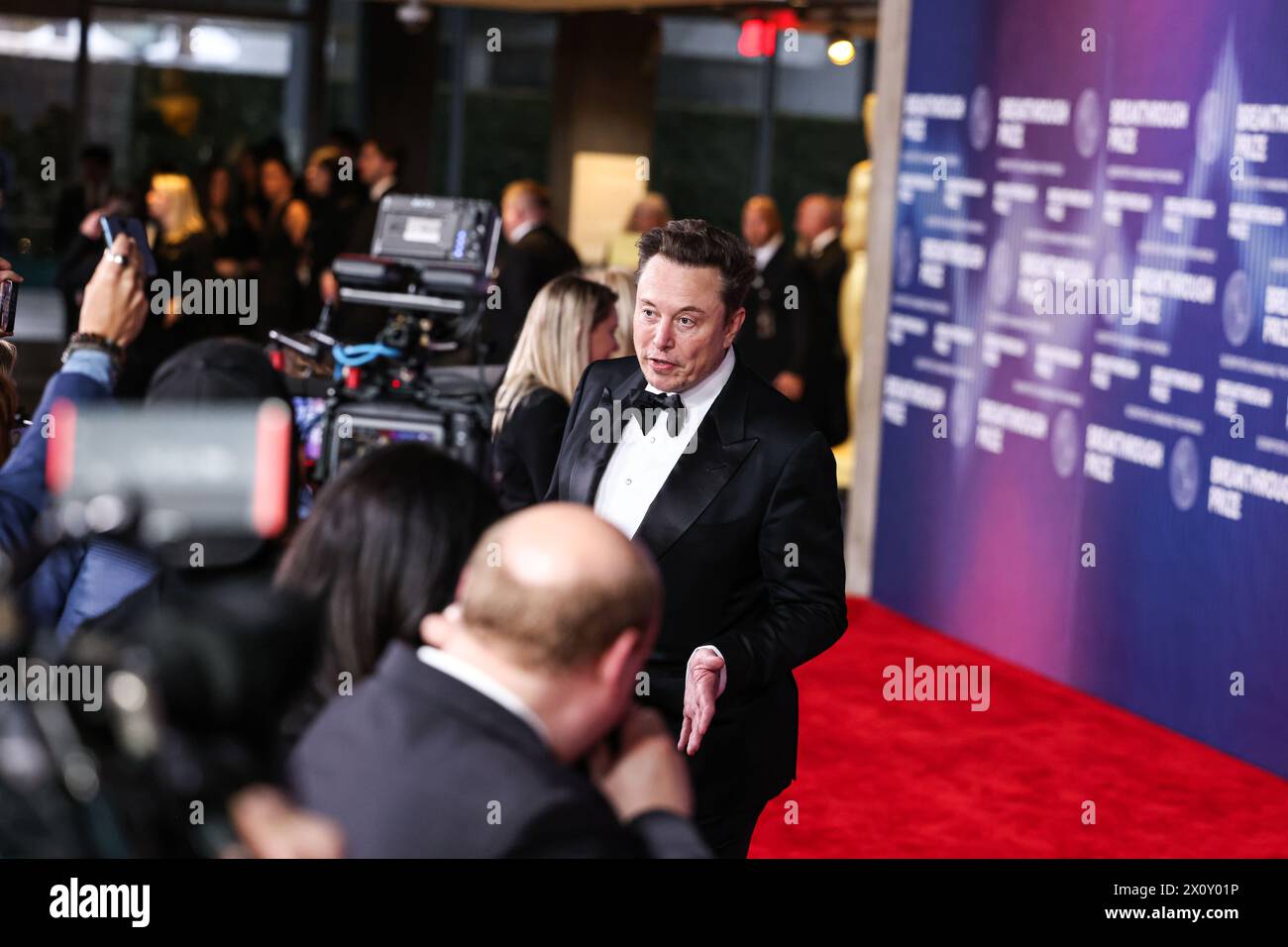 LOS ANGELES, CALIFORNIA, USA - APRIL 13: Elon Musk arrives at the 10th ...