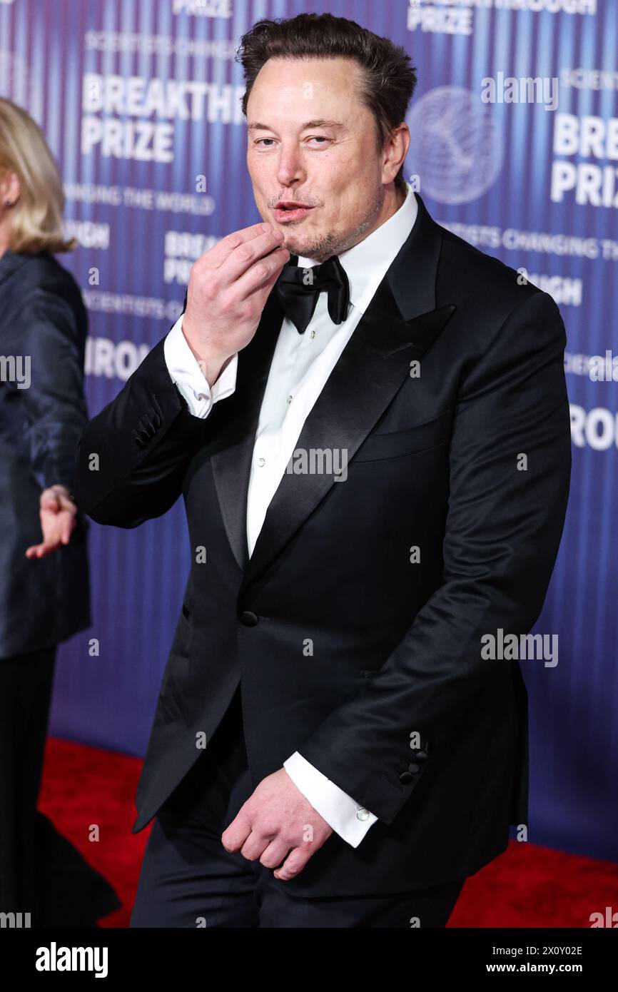 LOS ANGELES, CALIFORNIA, USA - APRIL 13: Elon Musk arrives at the 10th ...