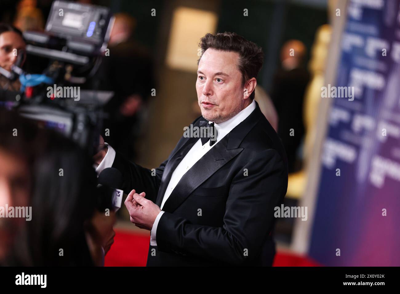 LOS ANGELES, CALIFORNIA, USA - APRIL 13: Elon Musk arrives at the 10th ...