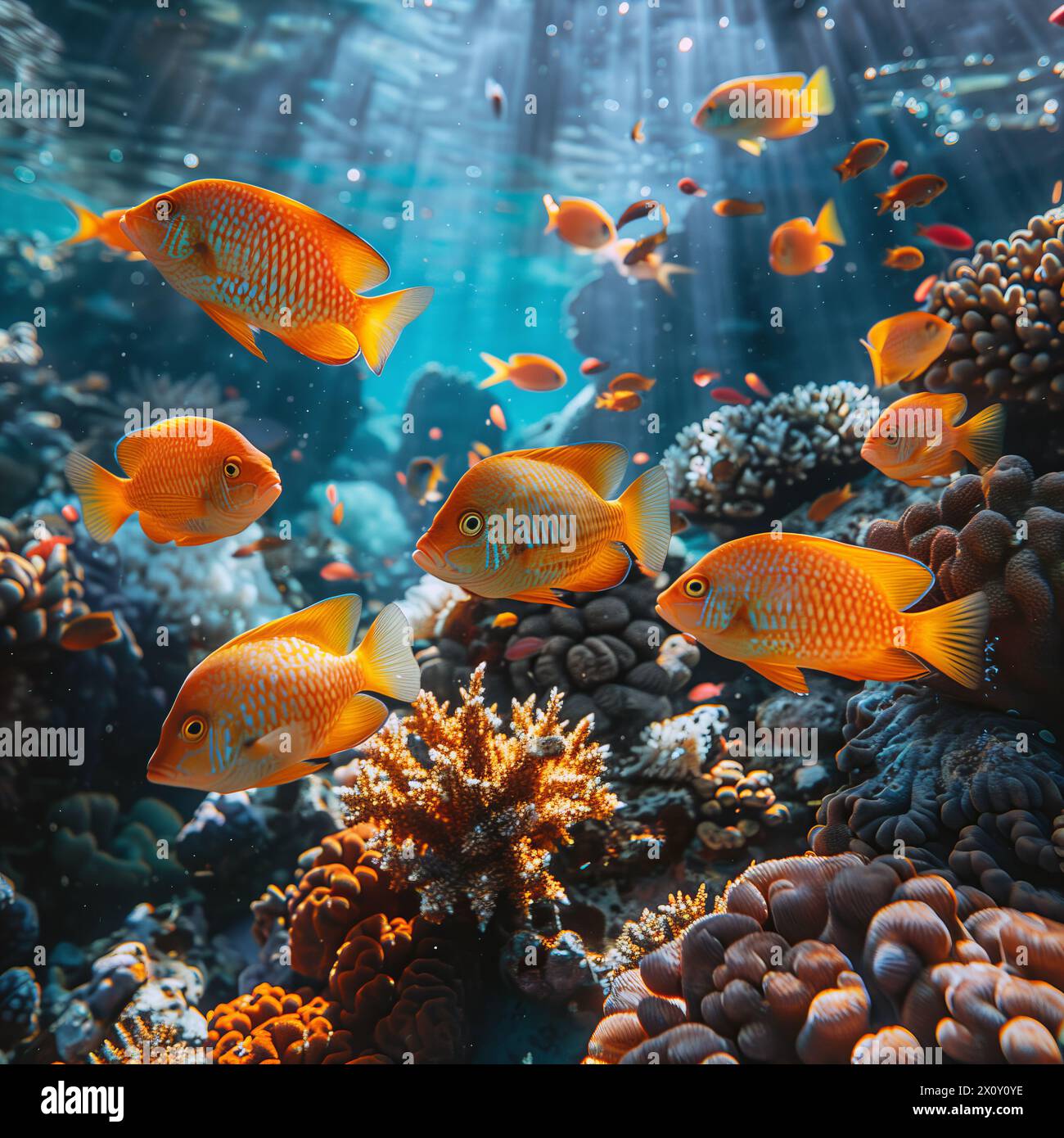 underwater coral reef landscape super wide banner background in the ...