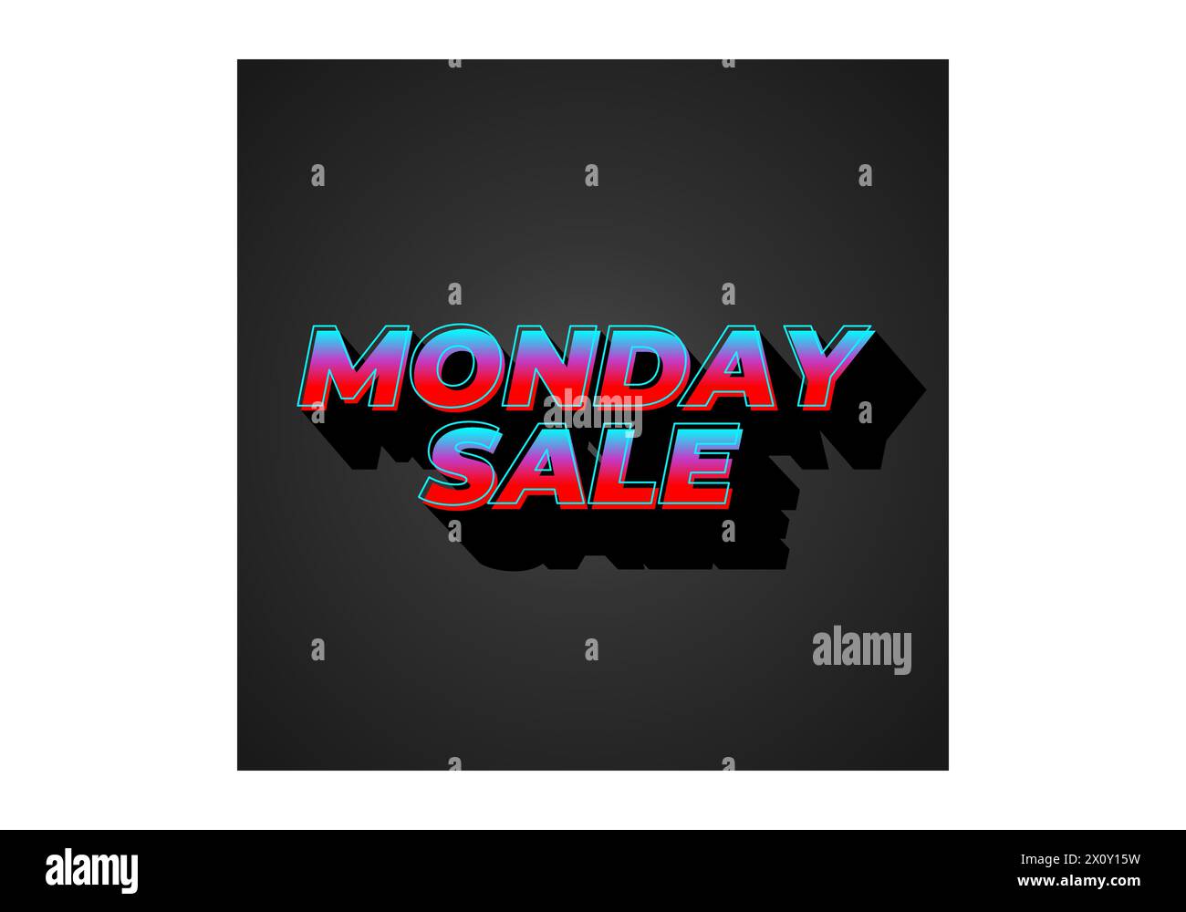 Monday sale. Text effect design in 3D style with eye catching colors ...