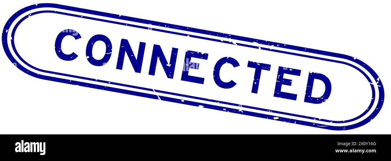 Grunge blue connected word rubber seal stamp on white background Stock Vector Image & Art - Alamy