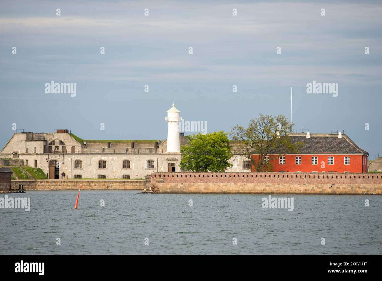 This stock image captures the historic Trekroner Sea Fort, located at ...