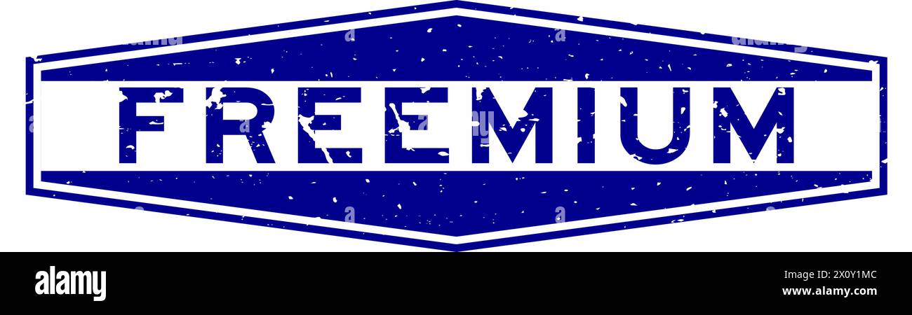 Grunge blue freemium word hexagon rubber seal stamp on white background Stock Vector Image & Art ...