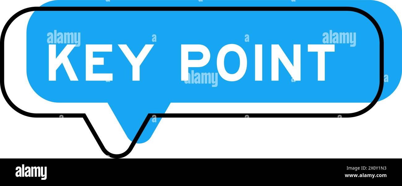 Speech banner and blue shade with word key point on white background ...
