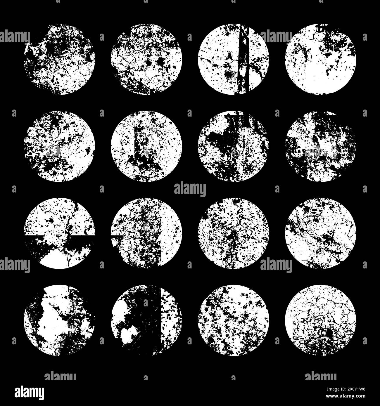 Grunge circles with stains and scratches. Circle brush stroke, round ...