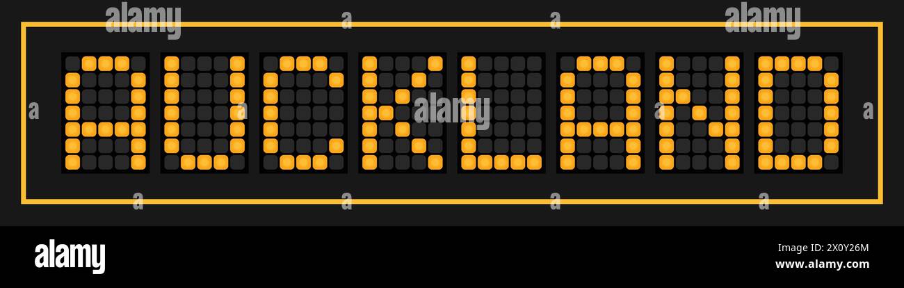 Orange color led banner in word auckland on black background Stock ...