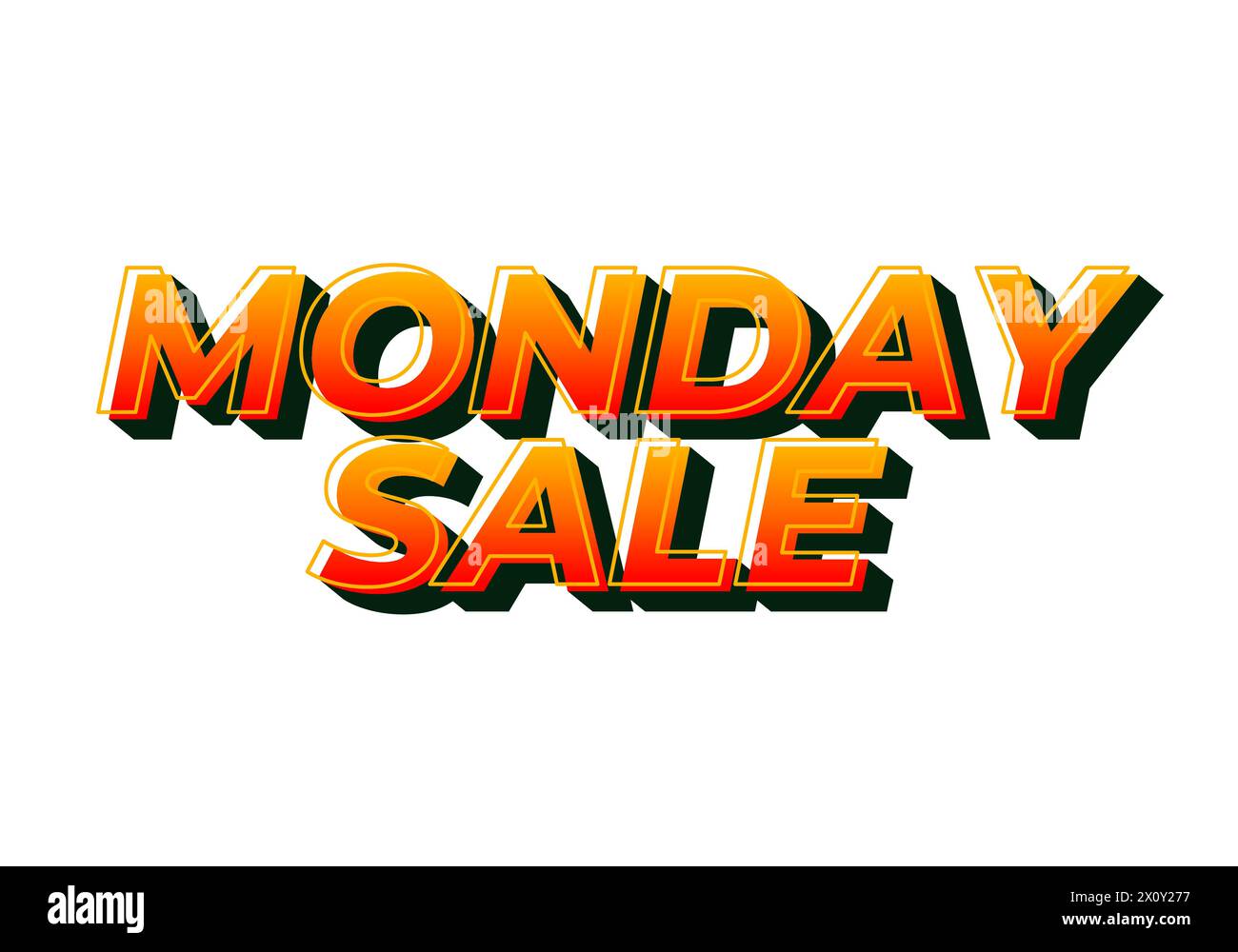 Monday sale. Text effect design in 3D style with eye catching colors ...